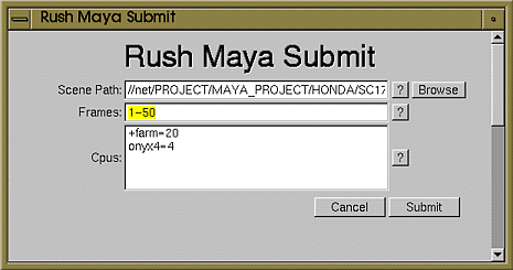 Using The Maya Submit Script